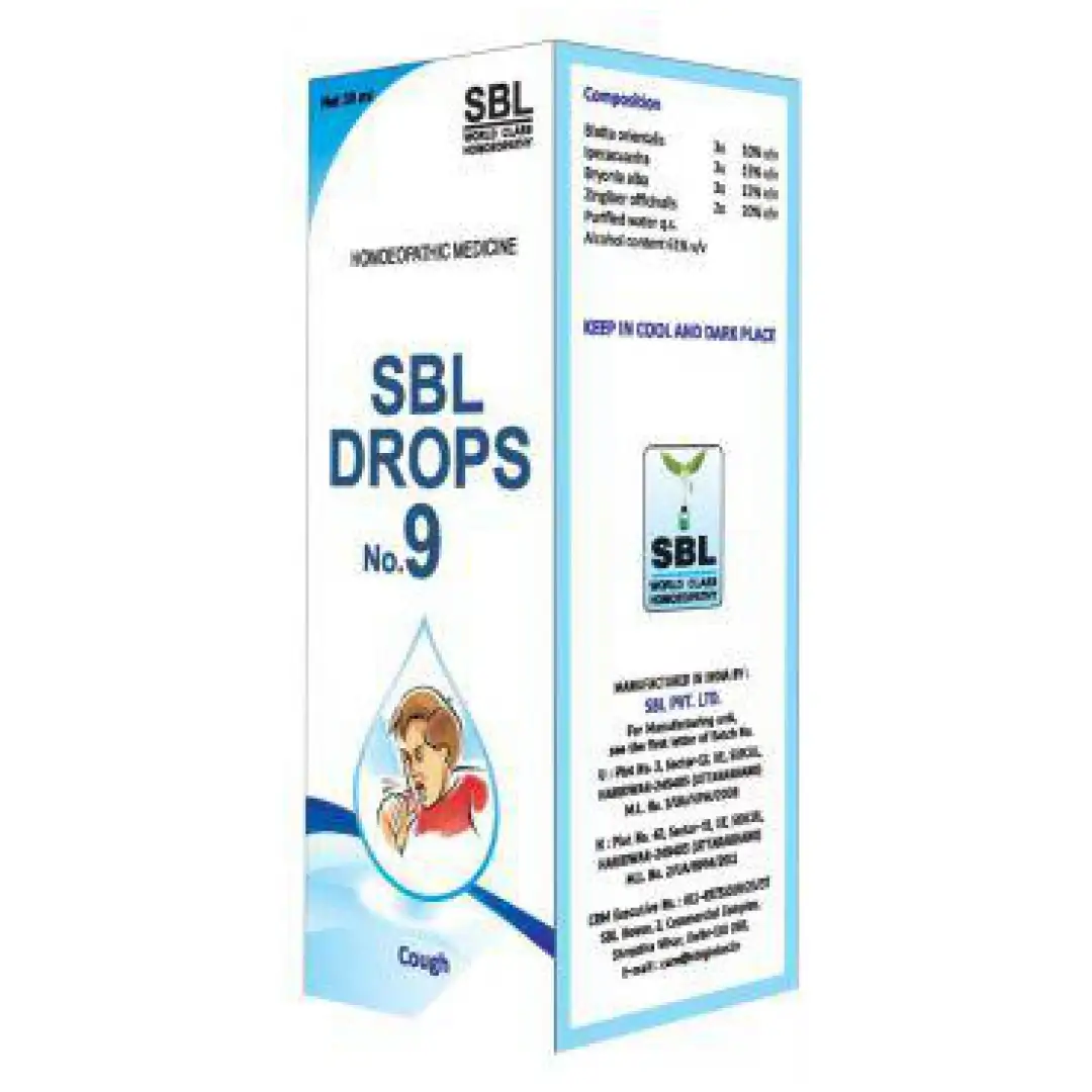 SBL Drops No. 9 (For Cough) Uses in Hindi - लाभ, फायदे, उपयोग, प्रयोग ...